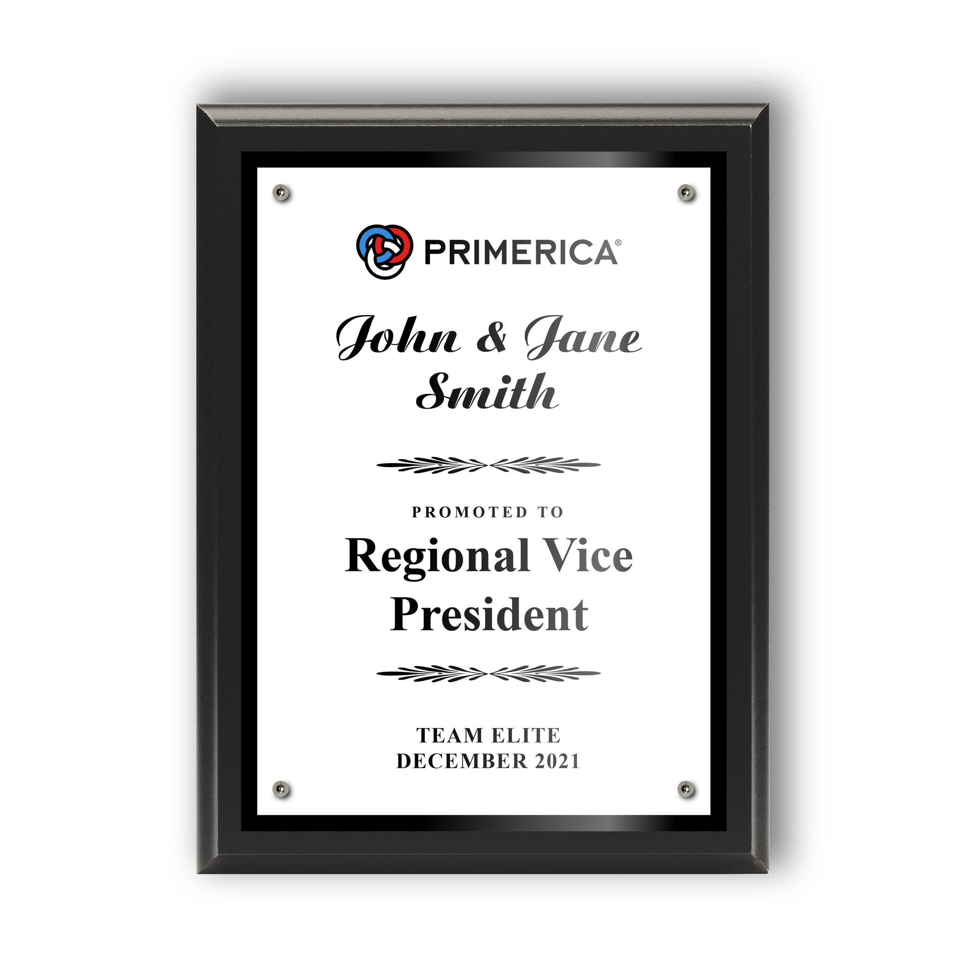 Classic Color Sublimated Plaque on Black Matte Board – Primerica Store