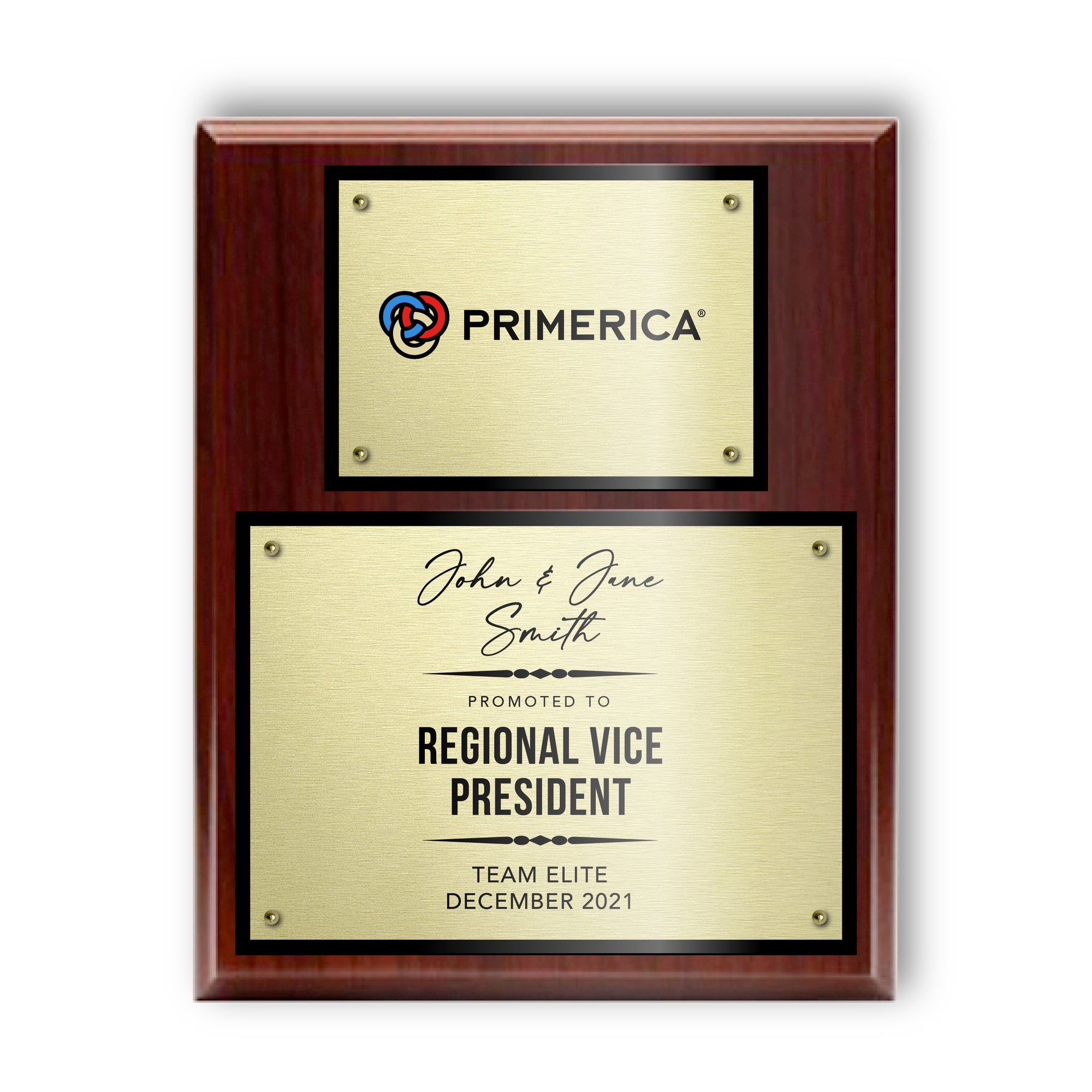 Modern Color Sublimated Plaque on Cherry Board – Primerica Store