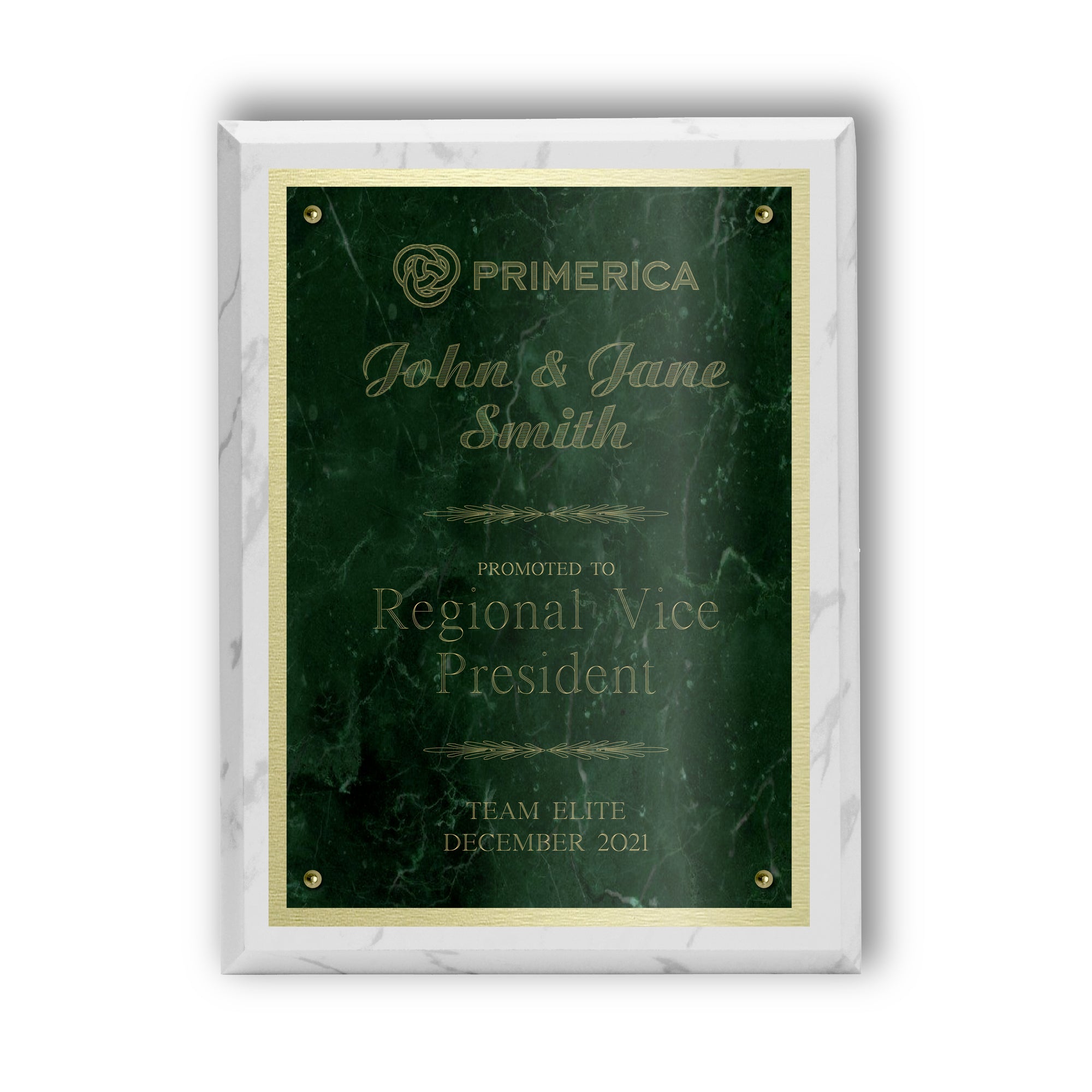 Classic Diamond Engraved Marble Plaque on White Marble Board ...