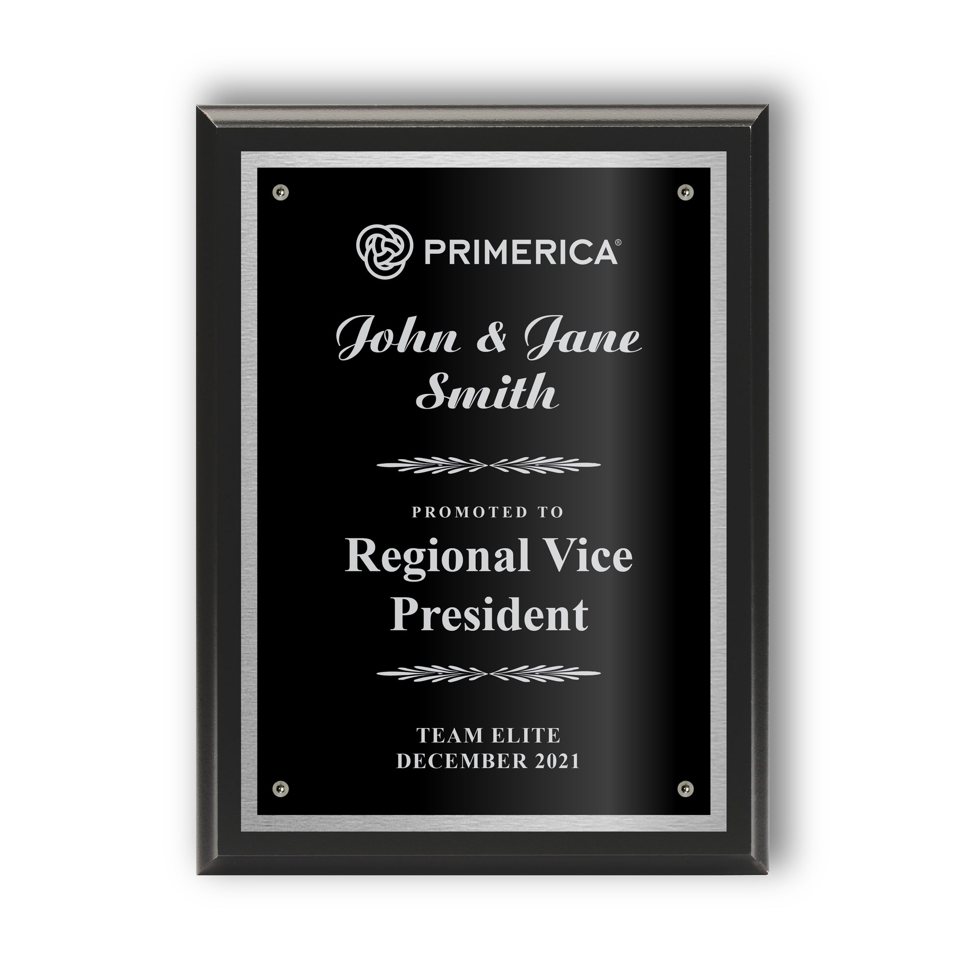 Classic Laser Engraved Plaque on Black Matte Board – Primerica Store