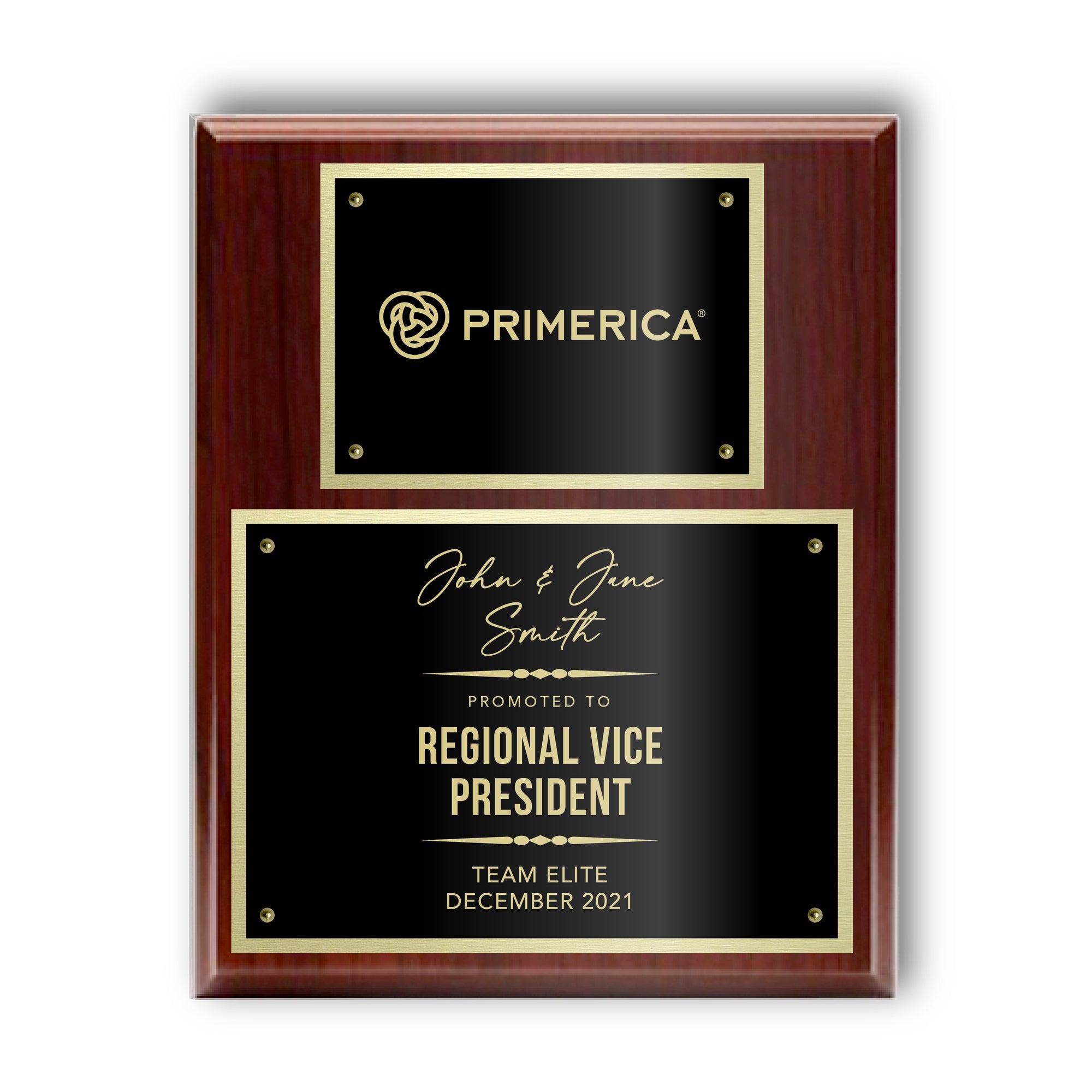 Modern Laser Engraved Plaque on Cherry Board – Primerica Store