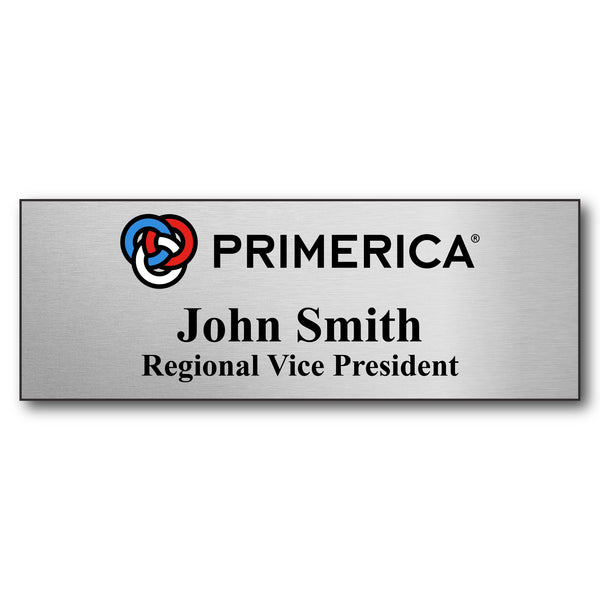 Classic Silver Name Badge with Color Logo – Primerica Store