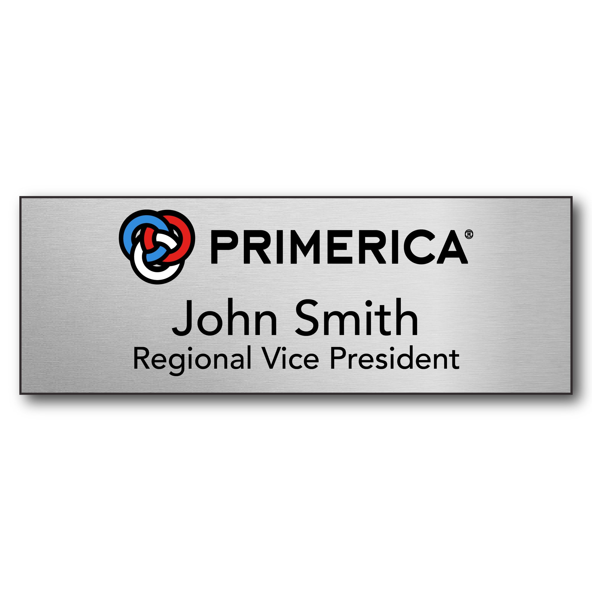 Modern Silver Name Badge with Color Logo – Primerica Store