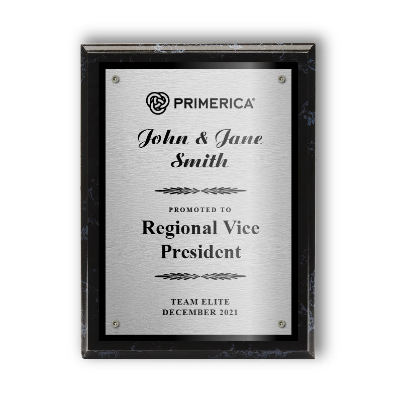 Classic Sublimated Plaque on Black Marble Board – Primerica Store