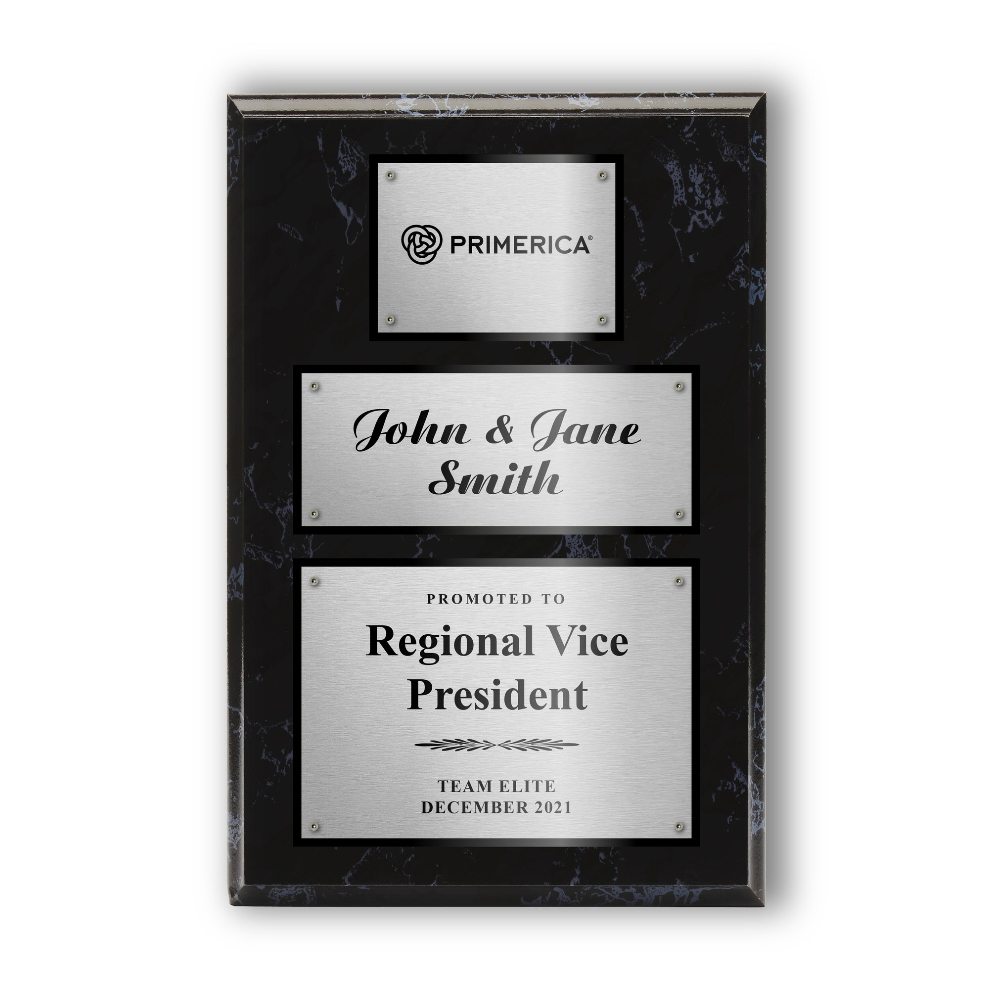 Classic Sublimated Plaque on Black Marble Board – Primerica Store